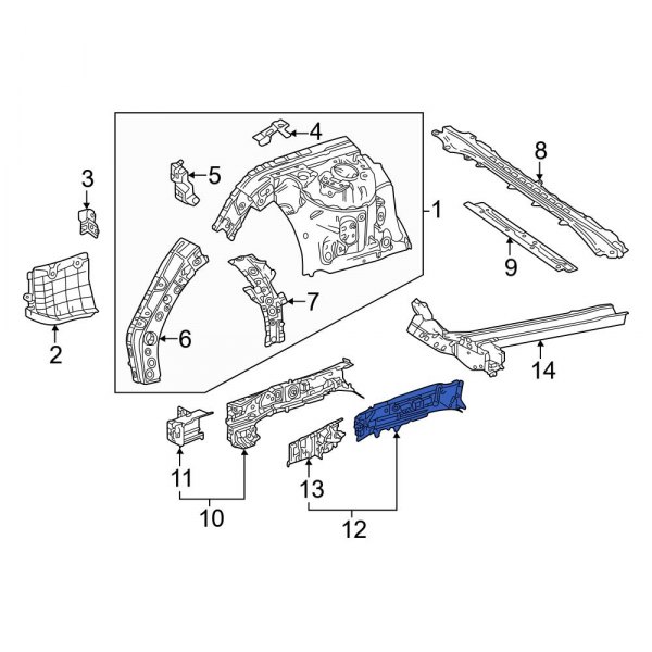 Toyota OE 5702678010 - Front Left Outer Frame Side Member