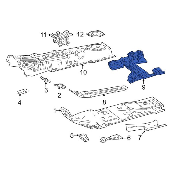 Toyota OE 5704330030 - Front Right Floor Pan Crossmember