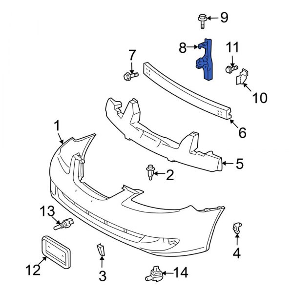 Toyota OE 5710733032 - Front Right Bumper Impact Bar Bracket