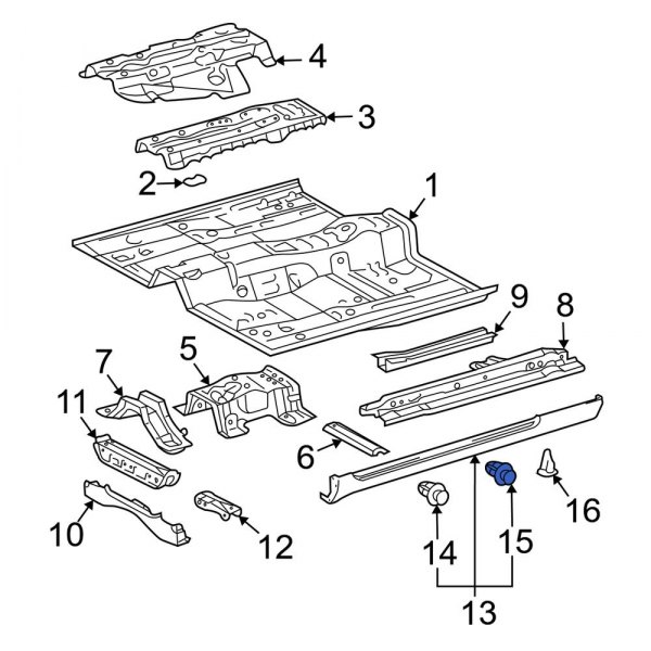 Toyota OE 75867AA010 - Front Lower Grille Retainer