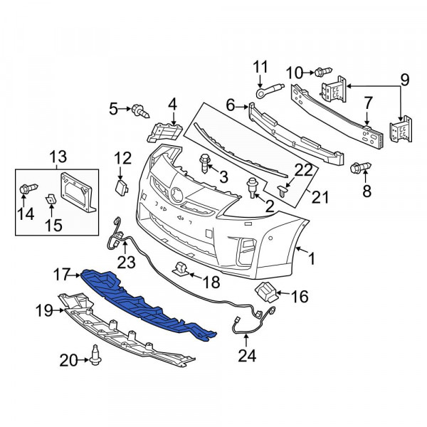 Toyota OE 5261847050 - Front Radiator Support Splash Shield