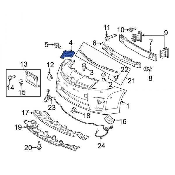 Toyota OE 5211547041 - Front Right Bumper Guide