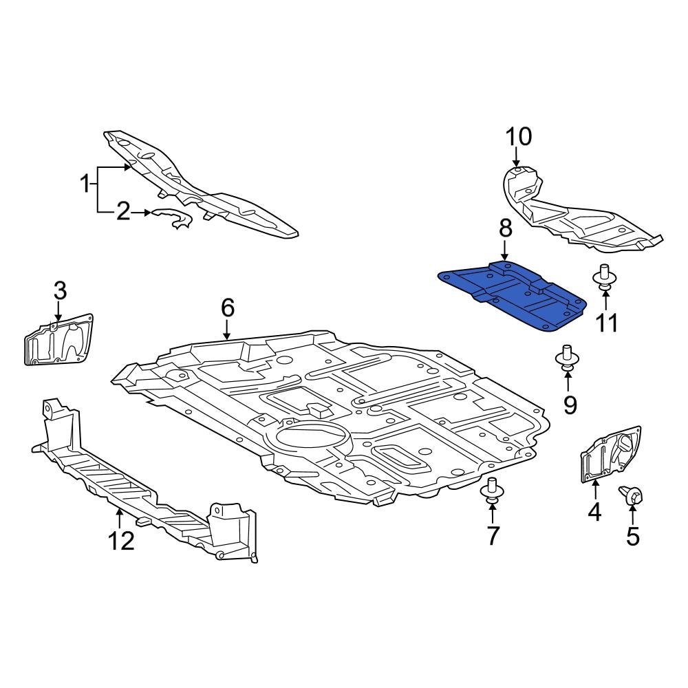 Toyota OE 5261847010 - Front Radiator Support Splash Shield