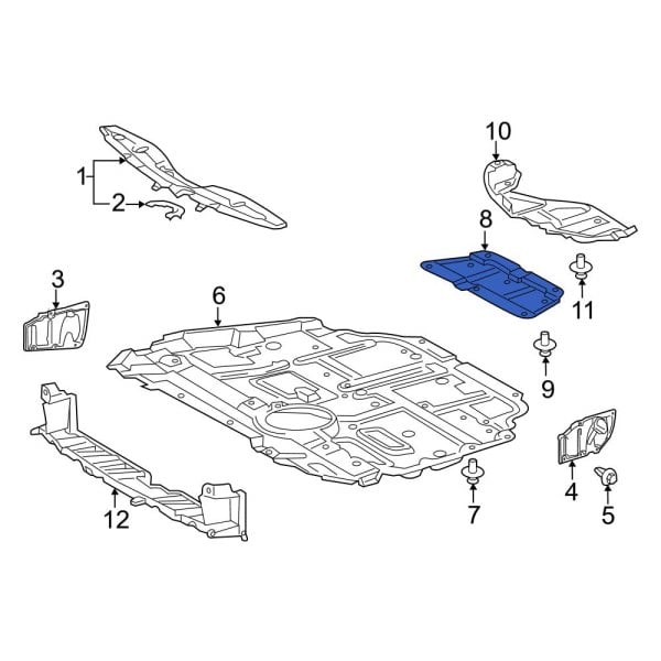 Toyota OE 5261847010 - Front Radiator Support Splash Shield