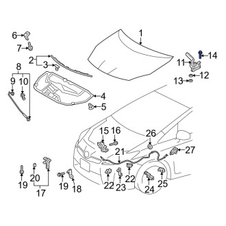 Toyota FJ Cruiser Replacement Hood Hardware | CARiD