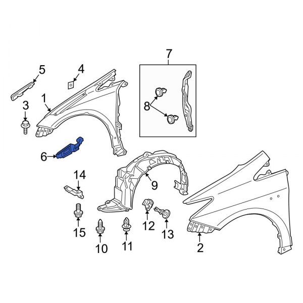 Toyota OE 5386647020 - Right Fender Seal