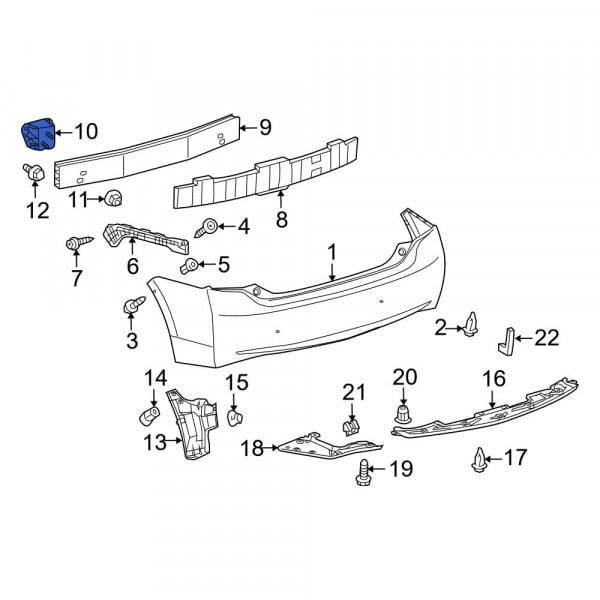Toyota OE 5201547040 - Right Bumper Cover Reinforcement Bracket