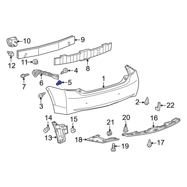 Toyota OE 9018906118 - Rear Bumper Cover Grommet