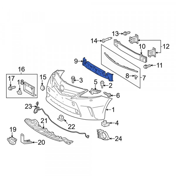 Toyota OE 5261147070 - Front Bumper Impact Absorber