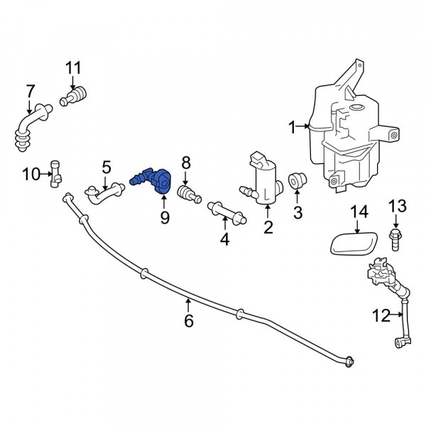 Toyota OE 9007517005 - Front Headlight Washer Hose Connector