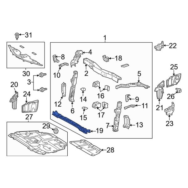 Toyota OE 5321812901 - Front Lower Radiator Support Tie Bar