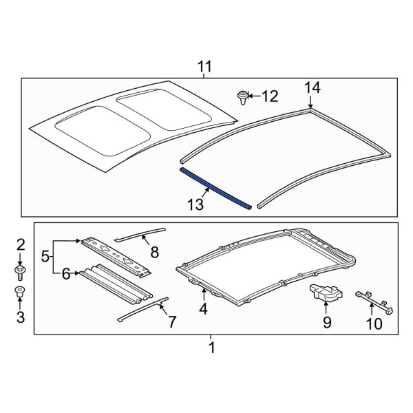 Toyota OE 5611750140 - Sunroof Glass Seal