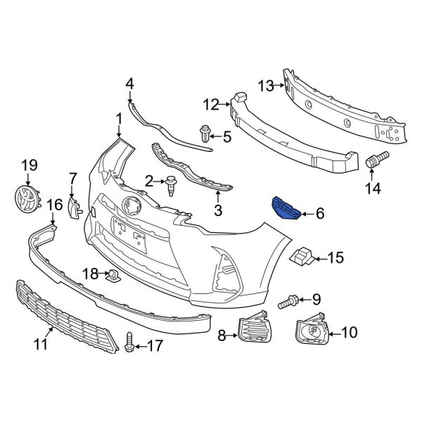 Toyota OE 5253652110 - Front Left Bumper Guide