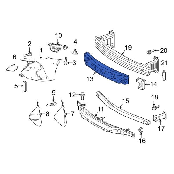 Toyota OE 5261147180 - Front Upper Bumper Impact Absorber