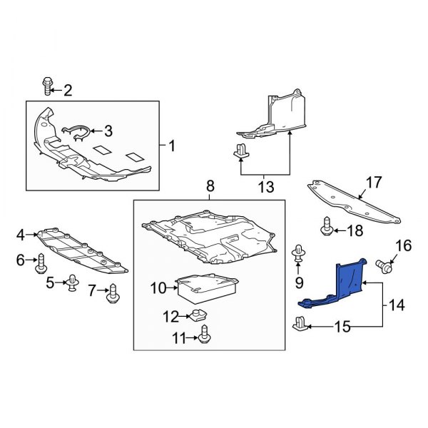Toyota OE 5144447010 - Front Left Radiator Support Splash Shield
