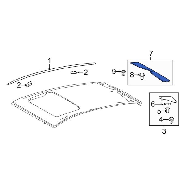 Toyota OE 7560747010 - Rear Roof Molding