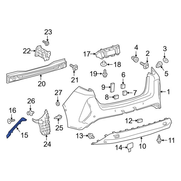 Toyota OE 5257647050 - Rear Left Bumper Guide