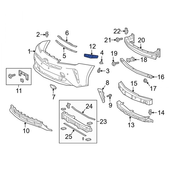 Toyota OE 5211547050 - Front Right Bumper Guide