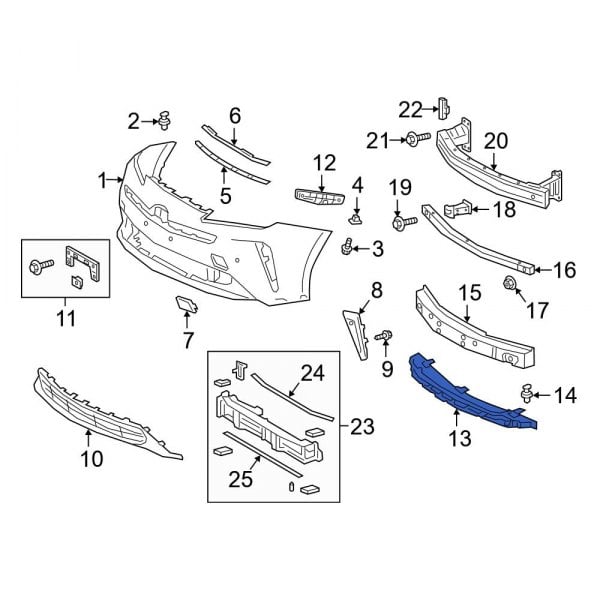 Toyota OE 5261847120 - Front Lower Bumper Impact Absorber