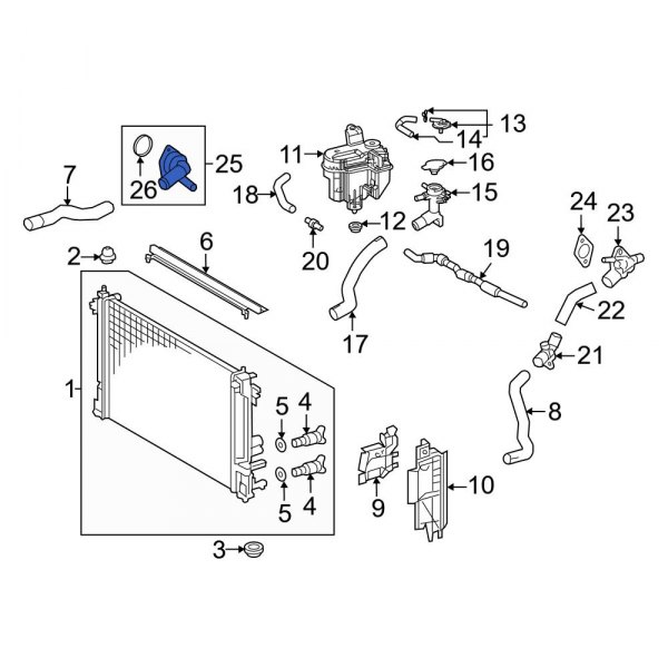 Toyota OE 1603137010 - Engine Coolant Inlet Flange