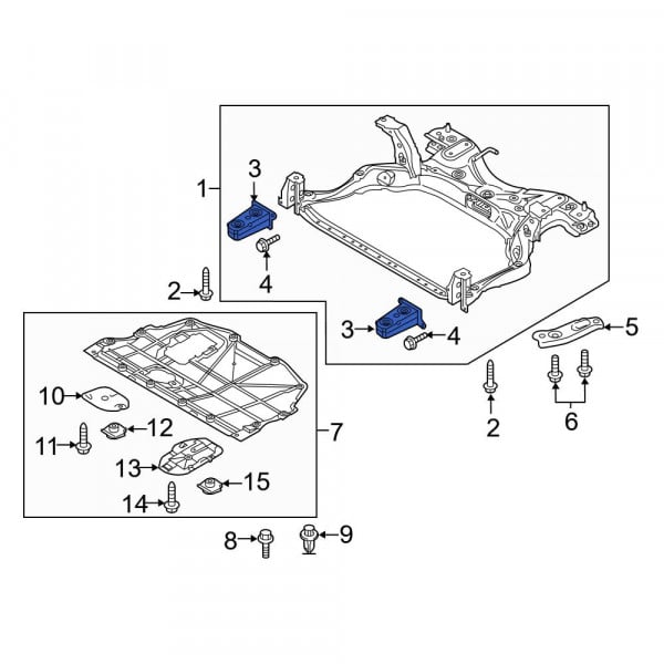 Toyota OE 57117WB001 - Right Suspension Subframe Reinforcement Bracket