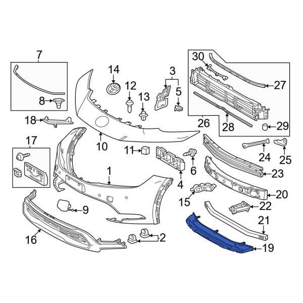 Toyota OE 5261847160 - Front Lower Bumper Impact Absorber