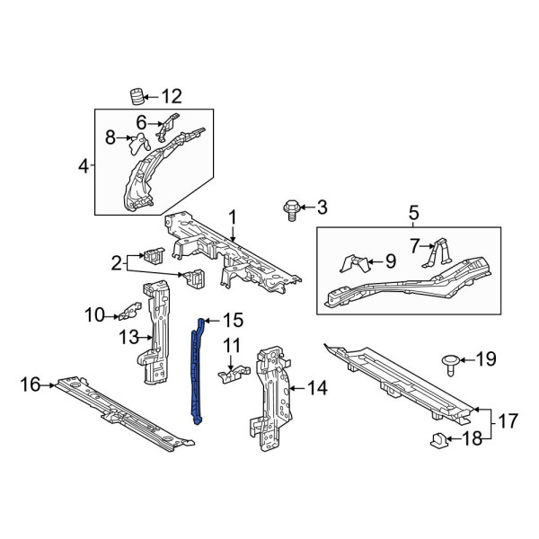 Toyota OE 5321747051 - Front Hood Latch Support
