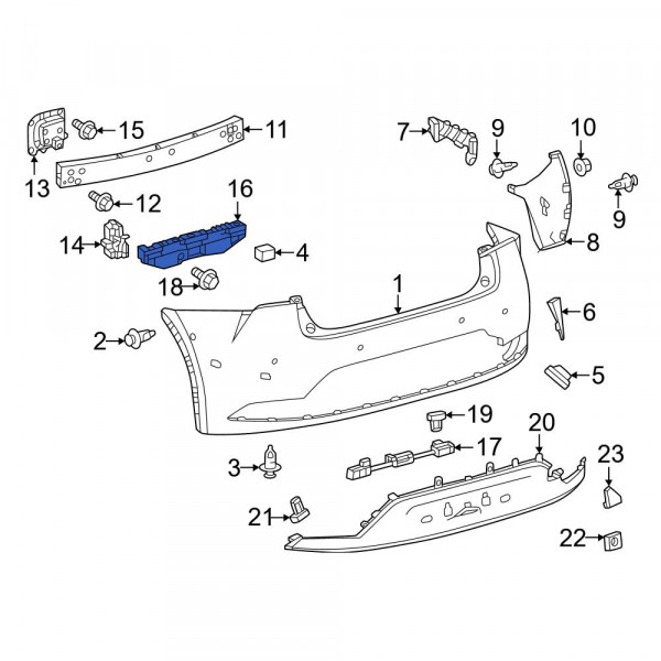 Toyota OE 5261547070 - Rear Upper Bumper Impact Absorber