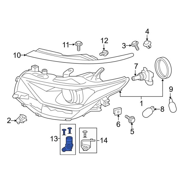 Toyota OE 8119312180 - Front Right Upper Headlight Restoration Kit