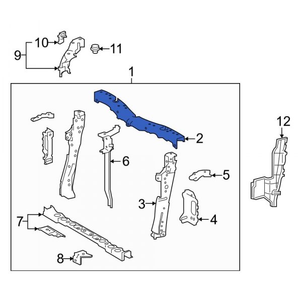 Toyota OE 5320512310 - Front Upper Radiator Support Tie Bar