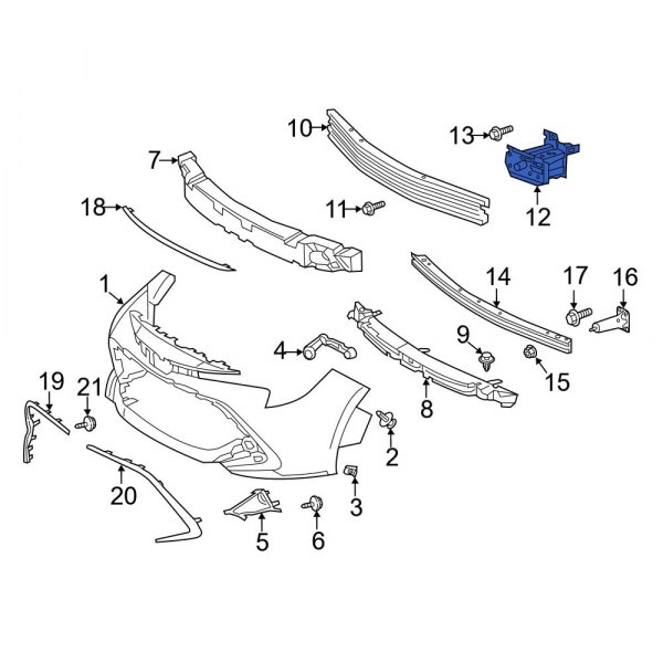 Toyota OE 5701302100 - Front Right Upper Bumper Impact Bar Bracket