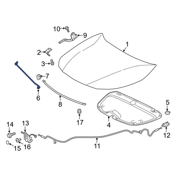 Toyota OE 5344002270 - Front Hood & Trunk Prop Rod