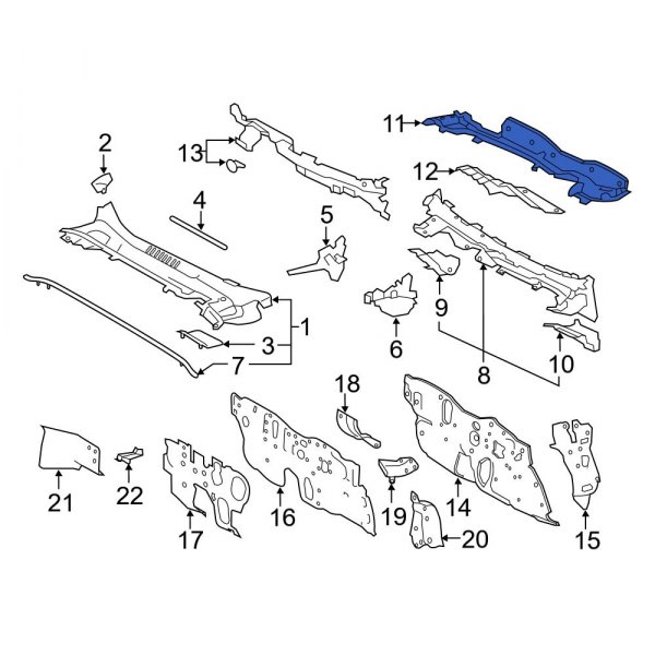 Toyota OE 5570102520 - Front Cowl Plenum Panel