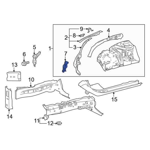 Toyota OE 5383602020 - Front Left Fender Apron Brace