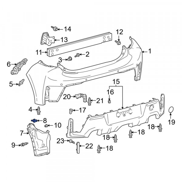 Toyota OE 9046705090B1 - Bumper Cover Support Rail Clip