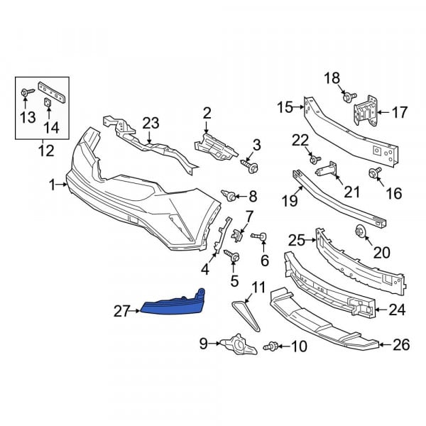 Toyota OE 76851F4010 - Front Right Spoiler