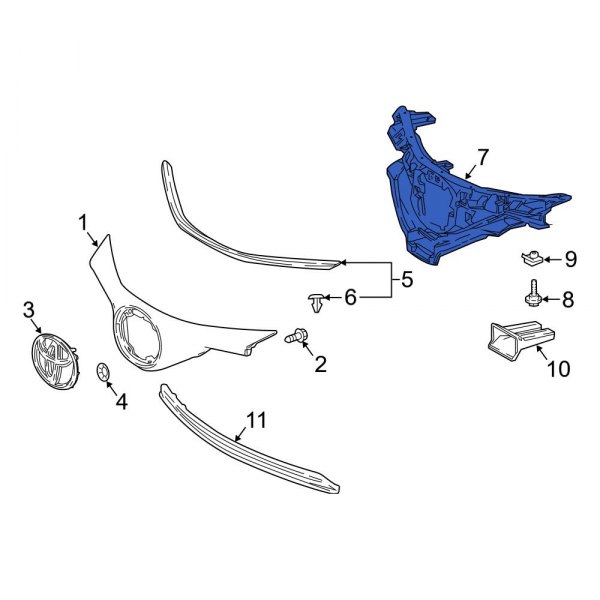Toyota OE 53112F4010 - Grille Reinforcement