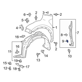 Toyota Corolla Cross Fender Support Braces & Hardware — CARiD.com