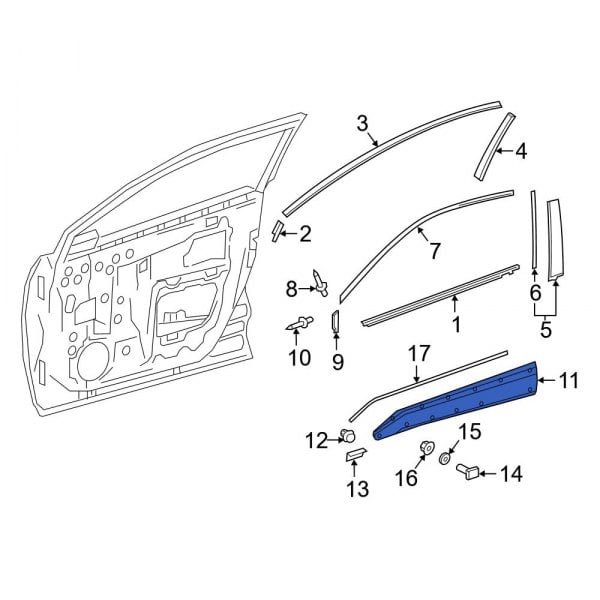 Toyota OE 75732F4010 - Front Left Door Molding