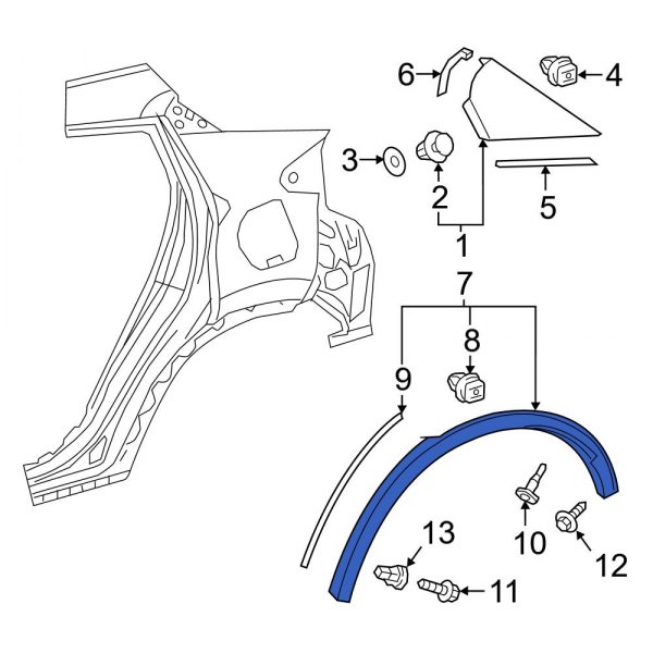 Toyota OE 75605F4010 - Rear Right Wheel Arch Molding