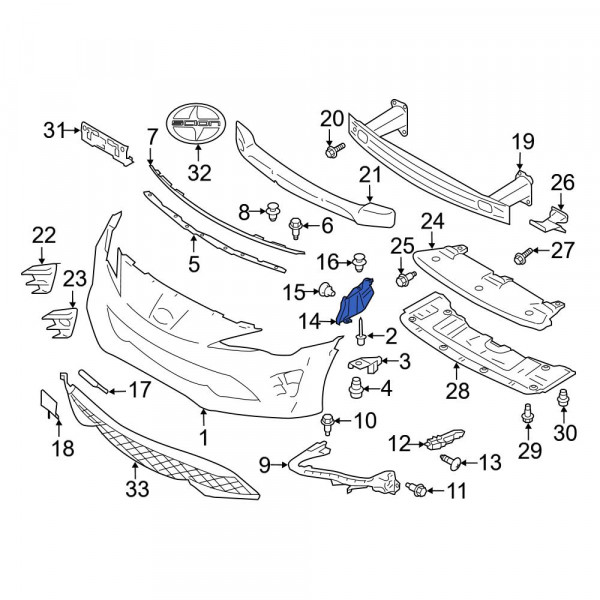 Toyota OE SU00301537 - Front Right Radiator Support Air Duct