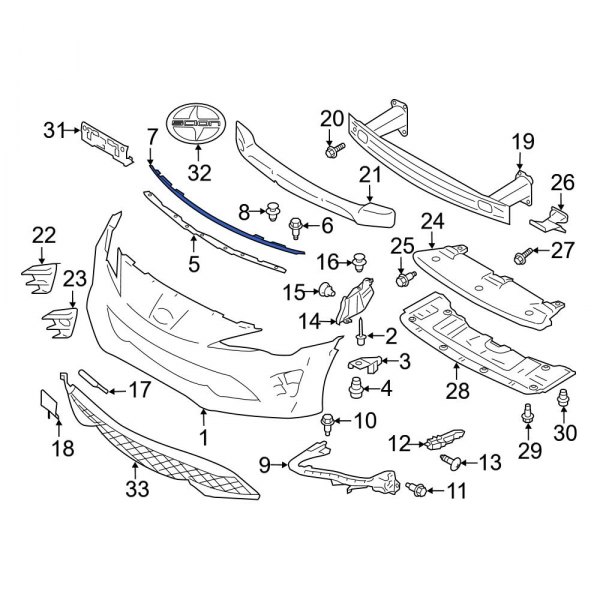 Toyota OE SU00301534 - Bumper Seal