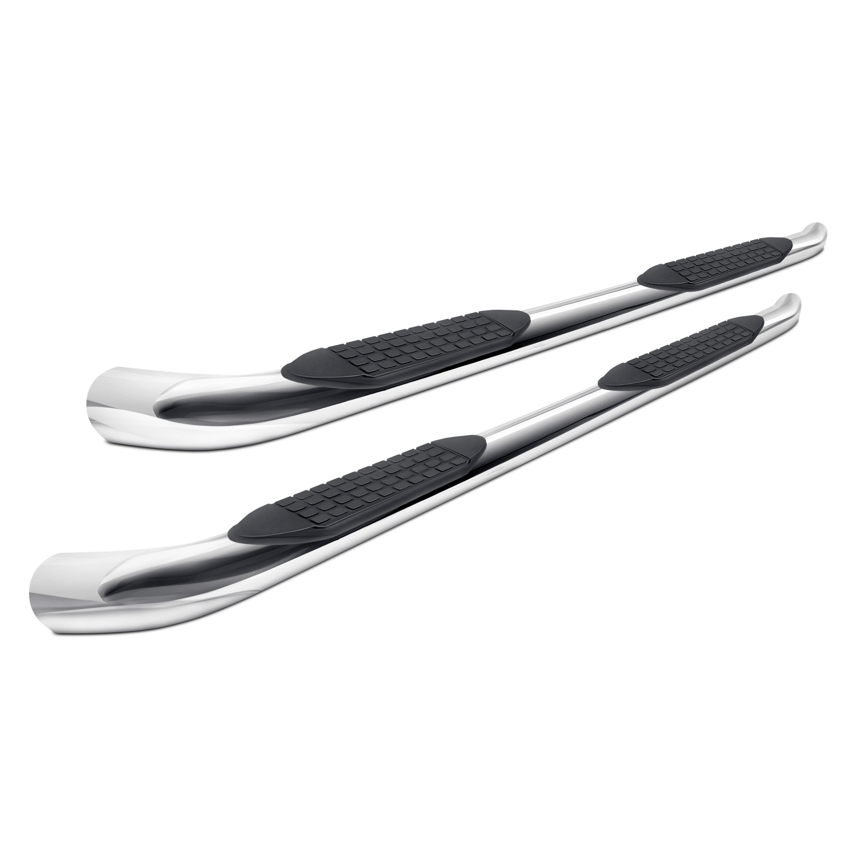 TrailFX® A0065S - 3" Polished Round Step Bars with 60 Degree Bent End