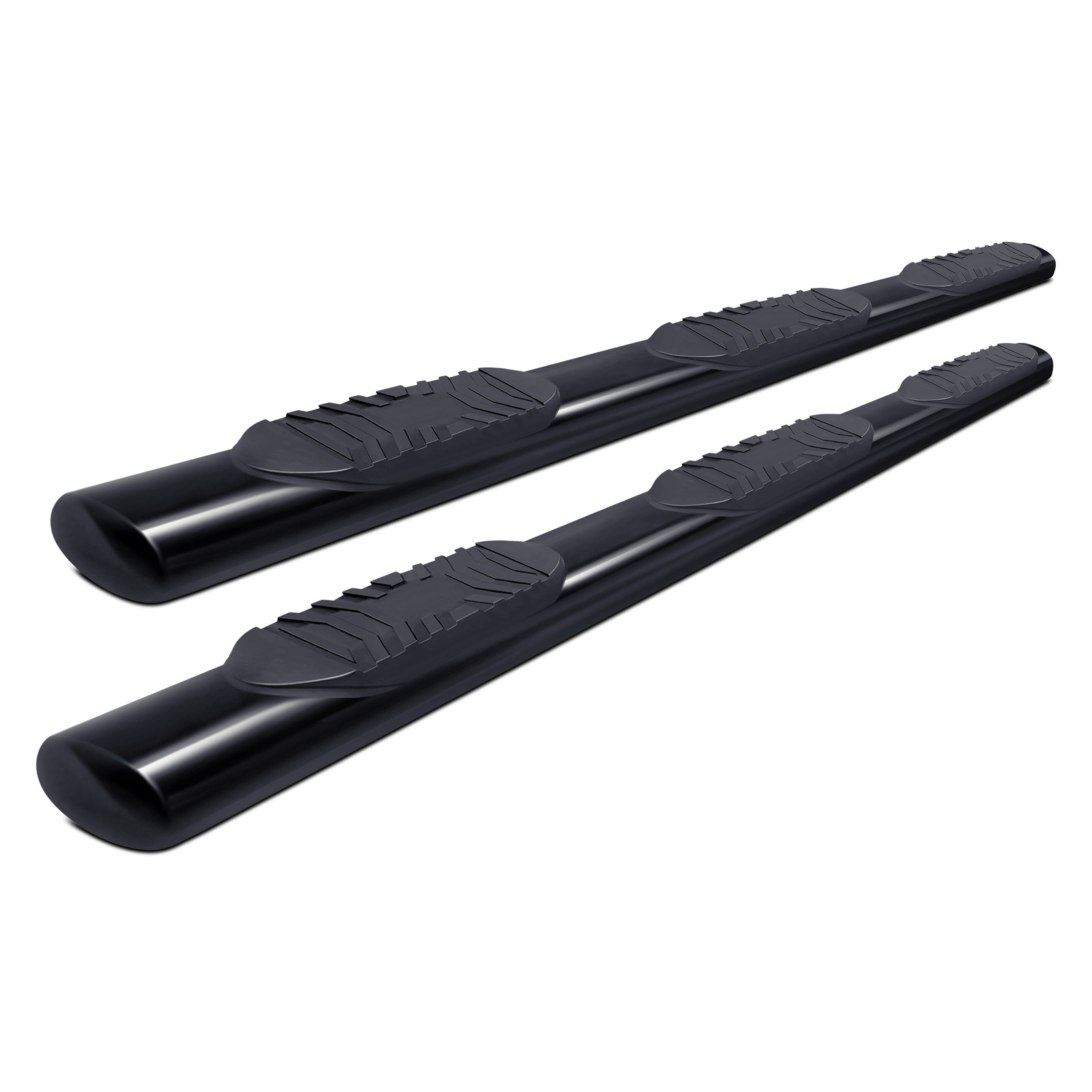 TrailFX® A7062B - 5" Wheel-to-Wheel Black Oval Straight Side Steps