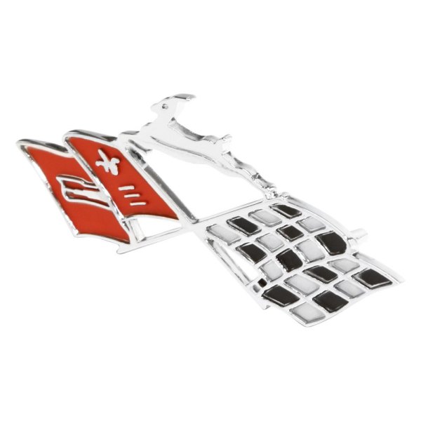 Trim Parts® 2197 - Impala Style Crossed Flags Shift Plate Console Emblem