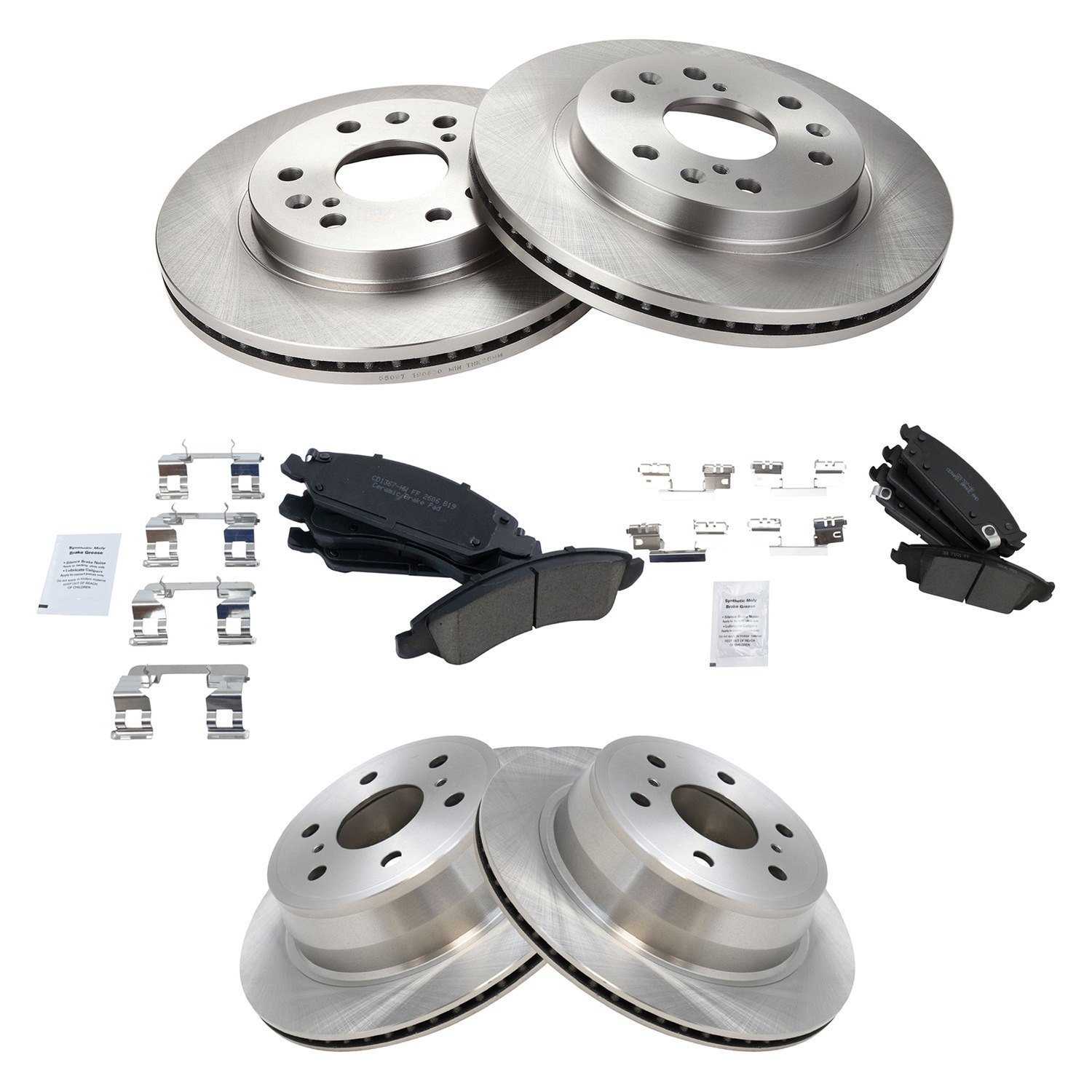 TRQ® BKA11903 - Front and Rear Disc Brake Kit with Ceramic Pads