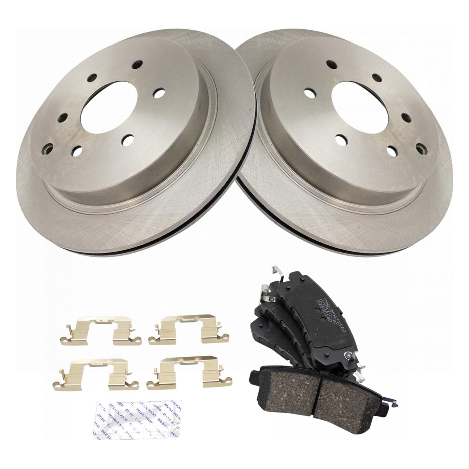 TRQ® BKA19444 - Rear Disc Brake Kit with Ceramic Pads