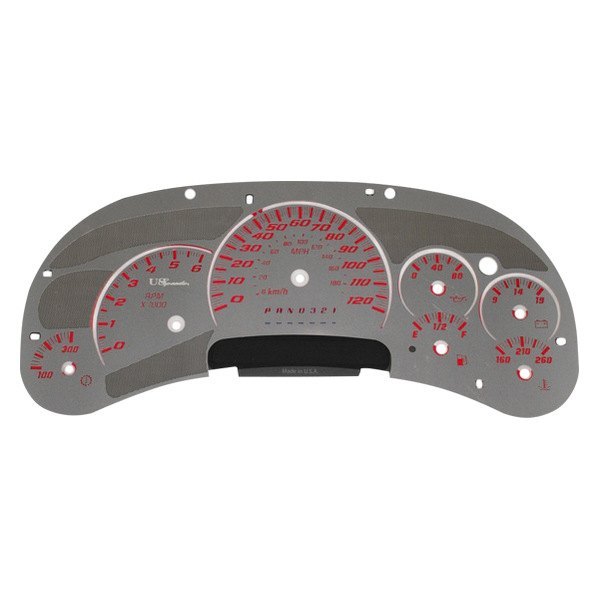 US Speedo® SSGM12R - Stainless Steel Gauge Face Kit with Red Numbers ...