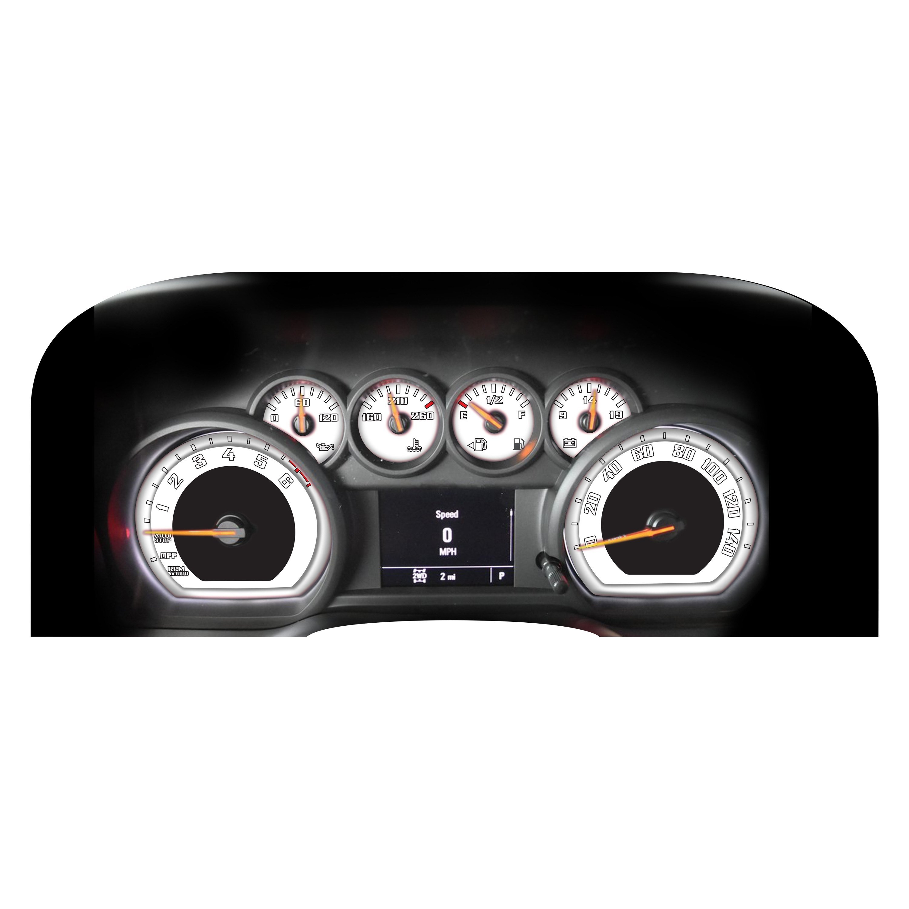 US Speedo® CHEVY190 - Daytona Edition Gauge Face Kit, White, 140 MPH