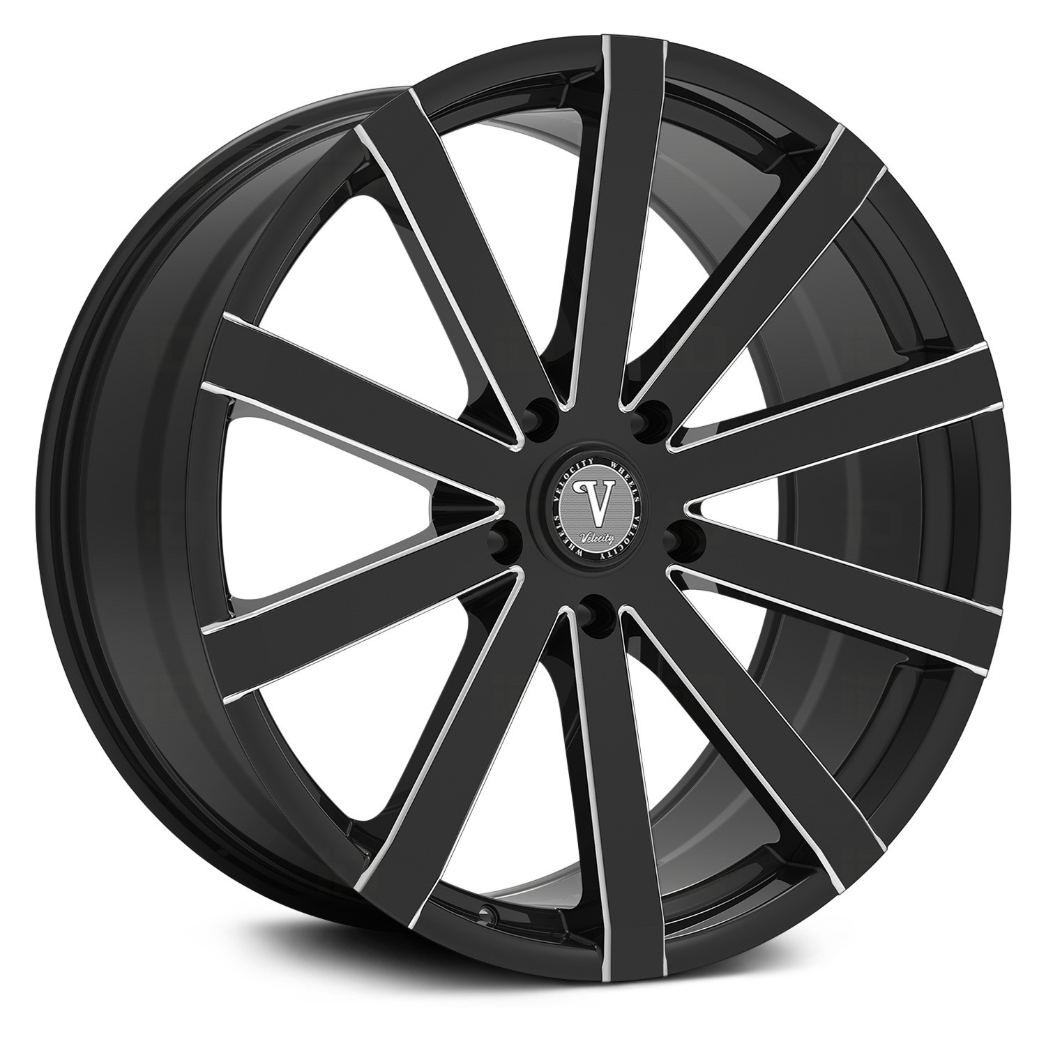 VELOCITY® VW12A Wheels - Black with Milled Accents Rims